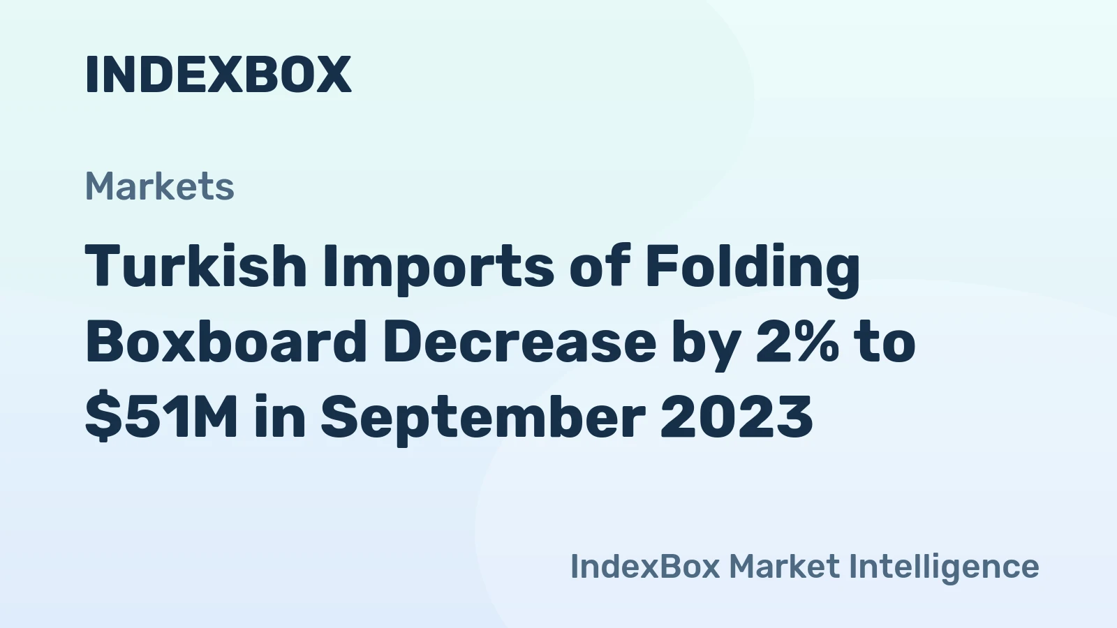 Turkish Imports of Folding Boxboard Decrease by 2% to $51M in September 2023