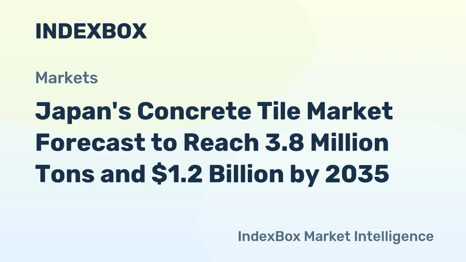 Japan's Concrete Tile Market Forecast to Reach 3.8 Million Tons and $1.2 Billion by 2035