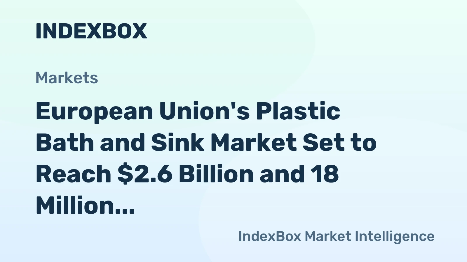 European Union's Plastic Bath and Sink Market Set to Reach $2.6 Billion and 18 Million Units by 2035