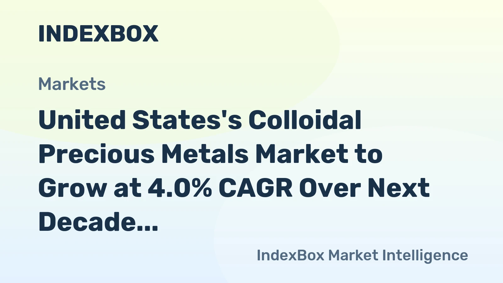United States's Colloidal Precious Metals Market to Grow at 4.0% CAGR Over Next Decade