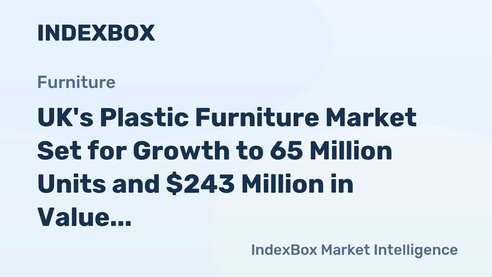 UK's Plastic Furniture Market Set for Growth to 65 Million Units and $243 Million in Value