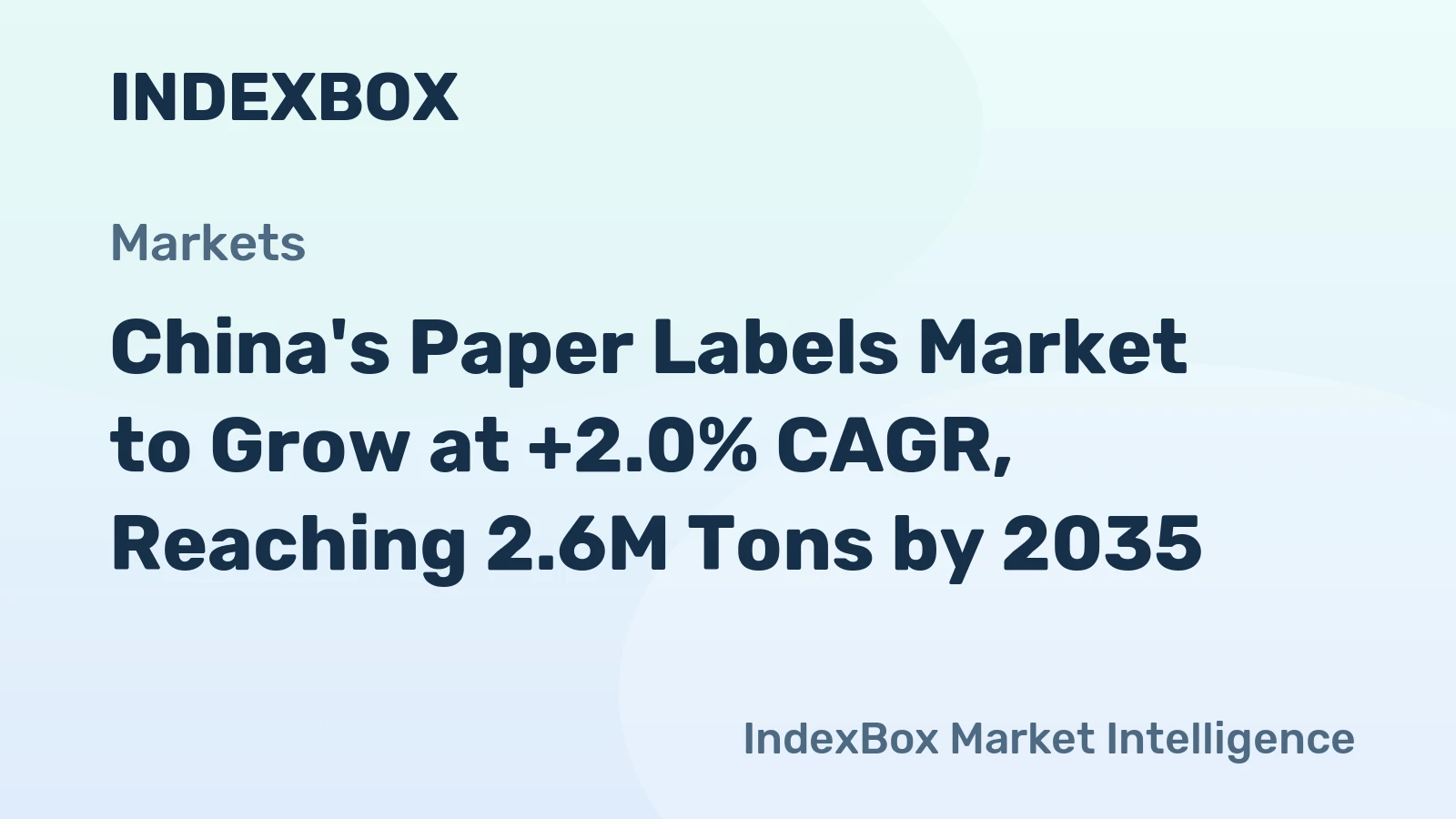 China's Paper Labels Market to Grow at +2.0% CAGR, Reaching 2.6M Tons by 2035