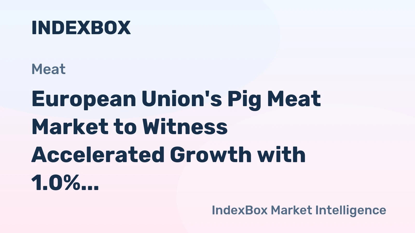 European Union's Pig Meat Market to Witness Accelerated Growth with 1.0% CAGR in Volume and -1.5% CAGR in Value by 2035