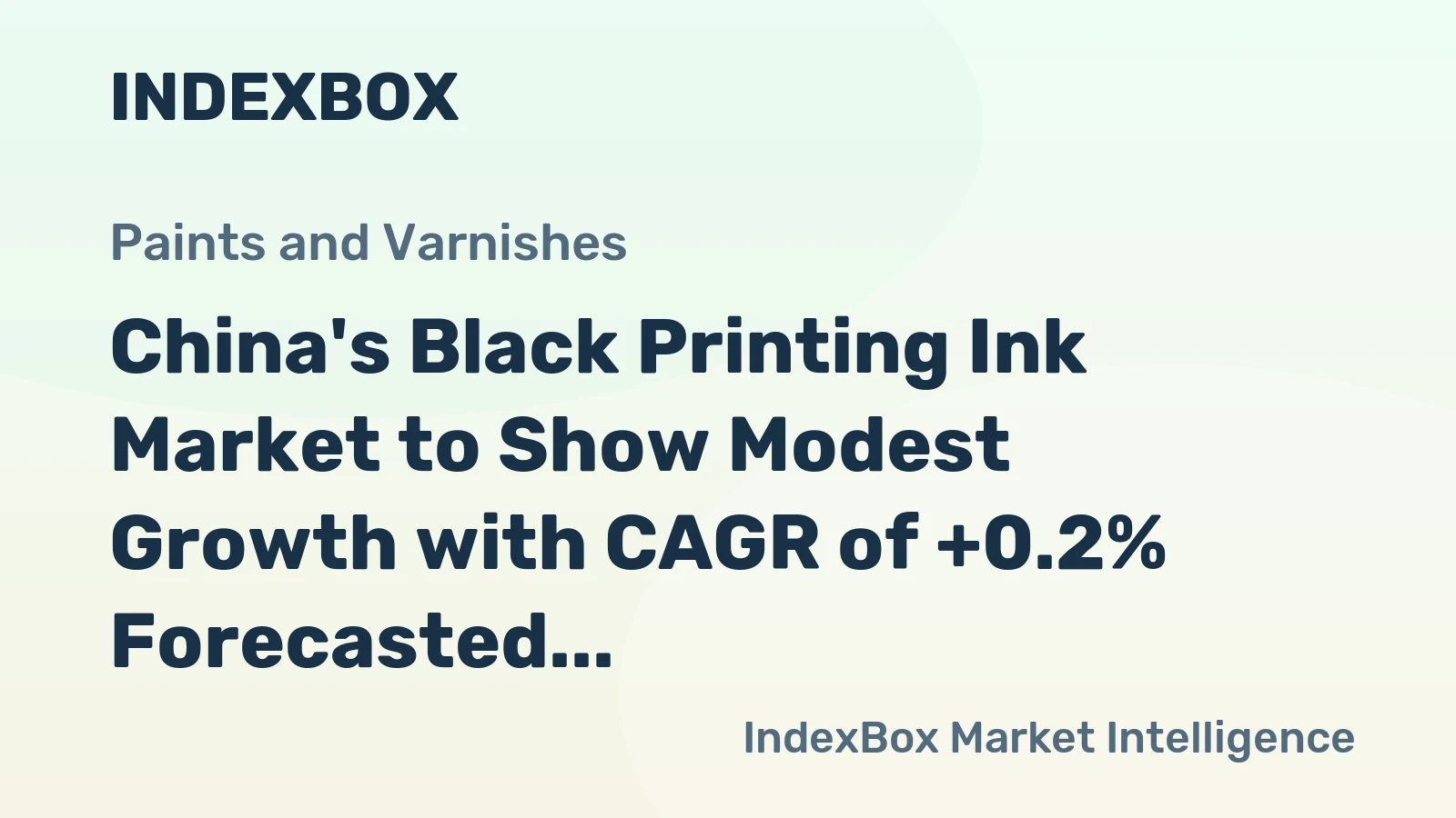 China's Black Printing Ink Market to Show Modest Growth with CAGR of +0.2% Forecasted for 2024-2035