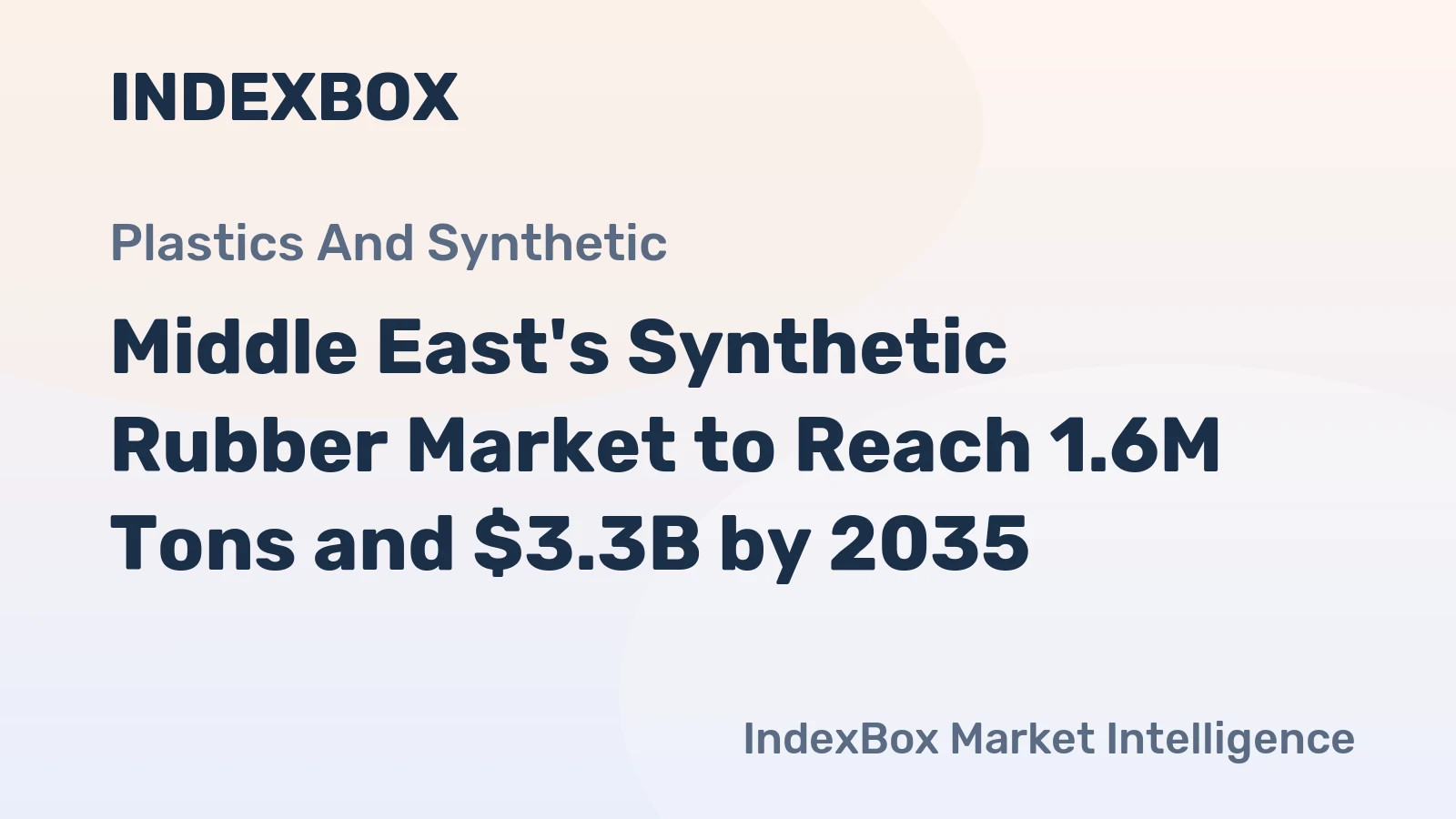 Middle East's Synthetic Rubber Market to Reach 1.6M Tons and $3.3B by 2035