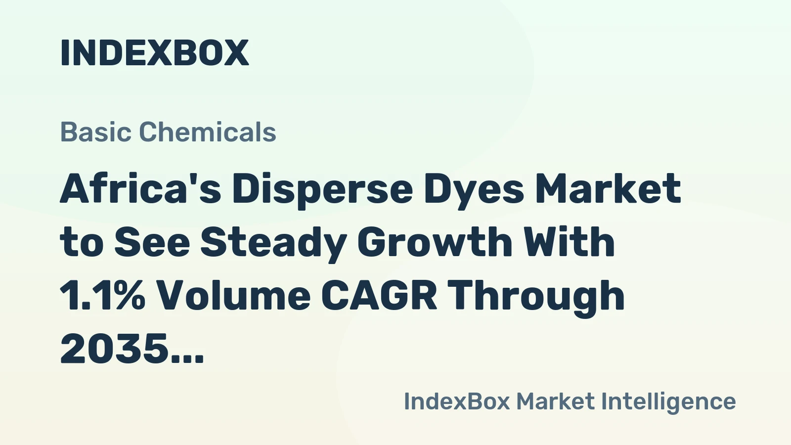 Africa's Disperse Dyes Market to See Steady Growth With 1.1% Volume CAGR Through 2035