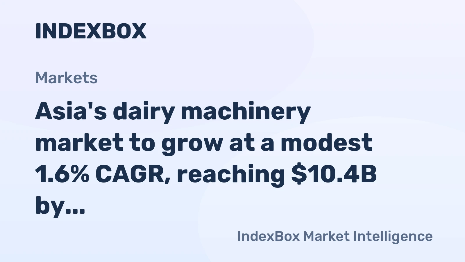 Asia's dairy machinery market to grow at a modest 1.6% CAGR, reaching $10.4B by 2035.