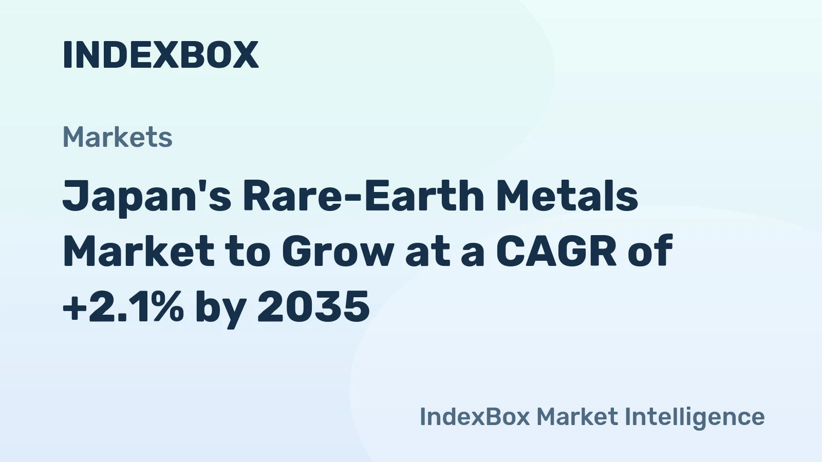 Japan's Rare-Earth Metals Market to Grow at a CAGR of +2.1% by 2035