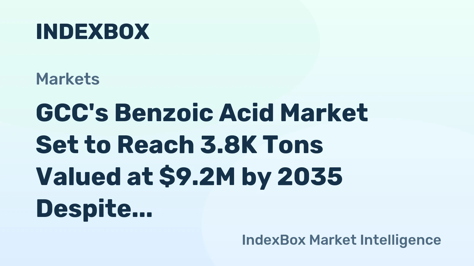 GCC's Benzoic Acid Market Set to Reach 3.8K Tons Valued at $9.2M by 2035 Despite Recent Contraction