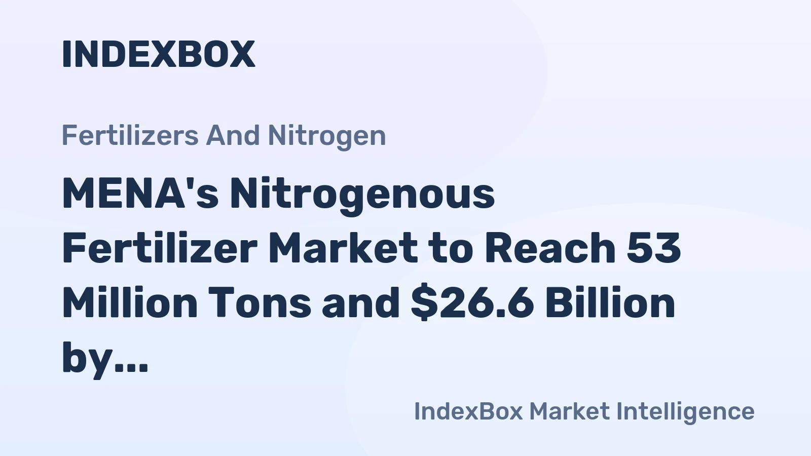 MENA's Nitrogenous Fertilizer Market to Reach 53 Million Tons and $26.6 Billion by 2035