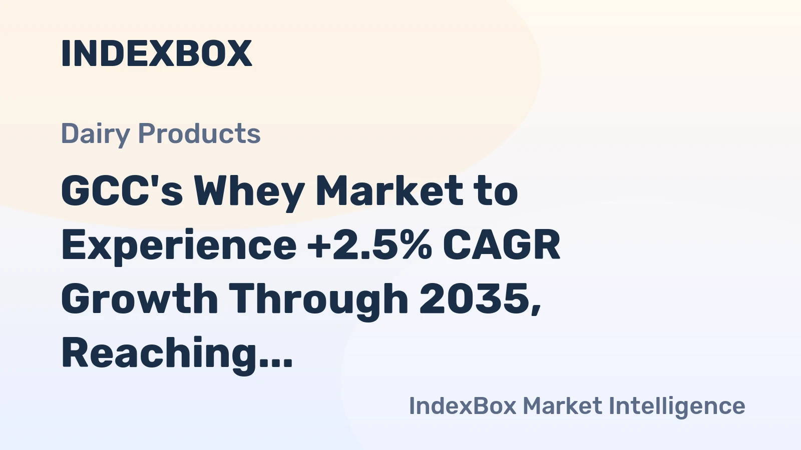 GCC's Whey Market to Experience +2.5% CAGR Growth Through 2035, Reaching 27K Tons