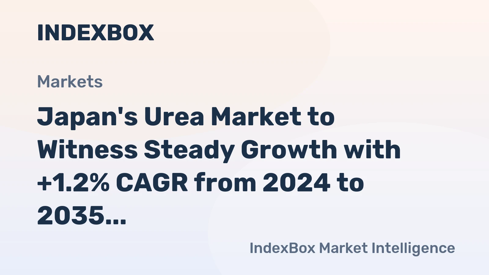 Japan's Urea Market to Witness Steady Growth with +1.2% CAGR from 2024 to 2035