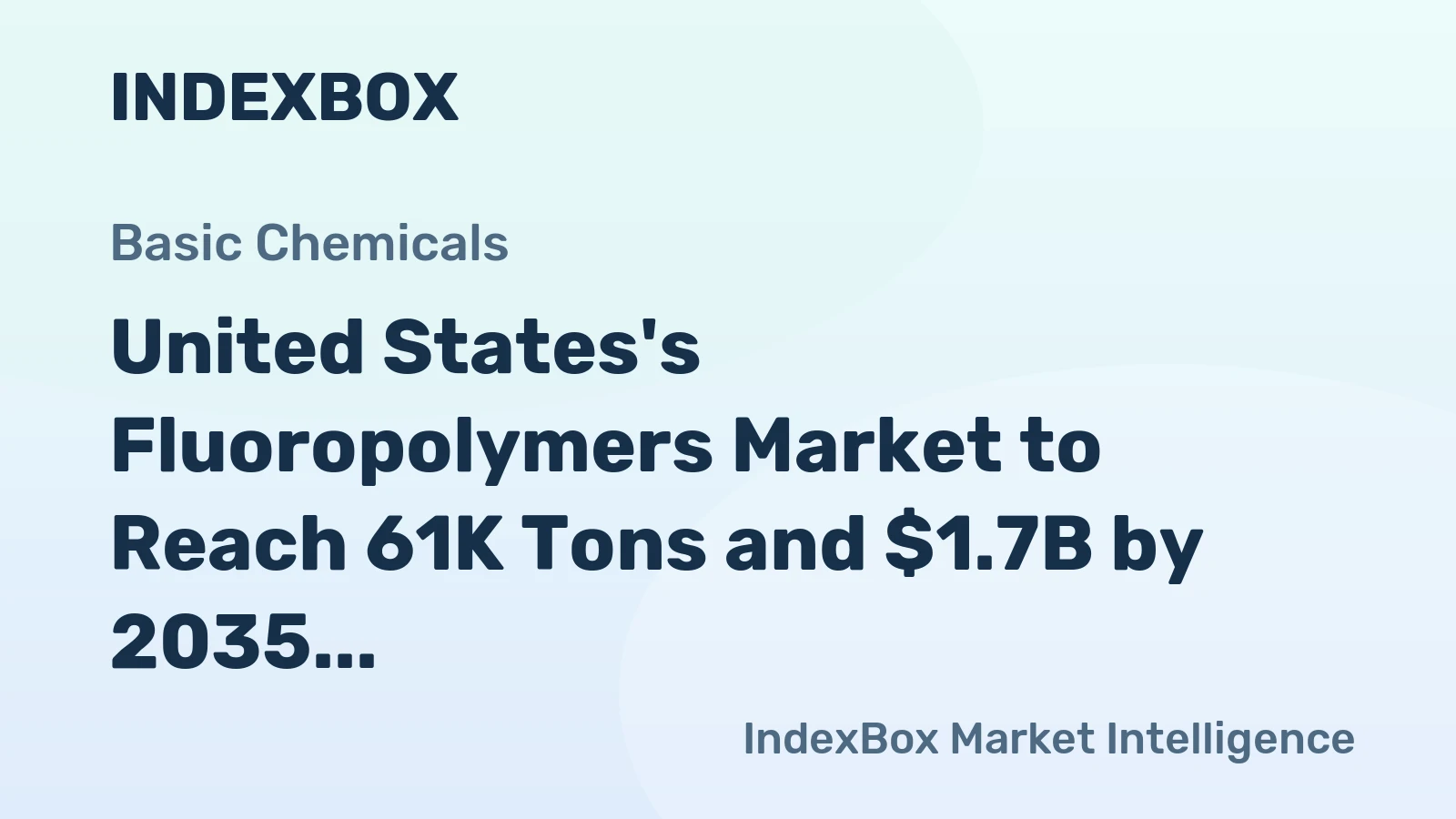 United States's Fluoropolymers Market to Reach 61K Tons and $1.7B by 2035