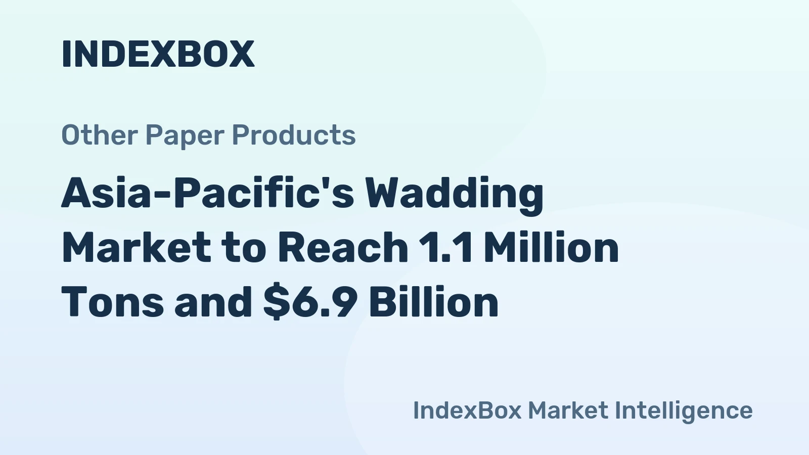 Asia-Pacific's Wadding Market to Reach 1.1 Million Tons and $6.9 Billion