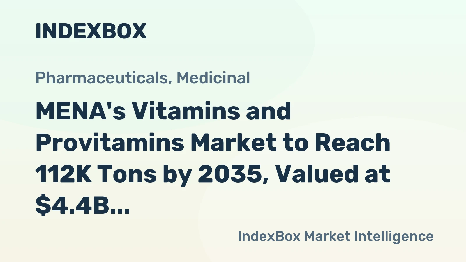 MENA's Vitamins and Provitamins Market to Reach 112K Tons by 2035, Valued at $4.4B