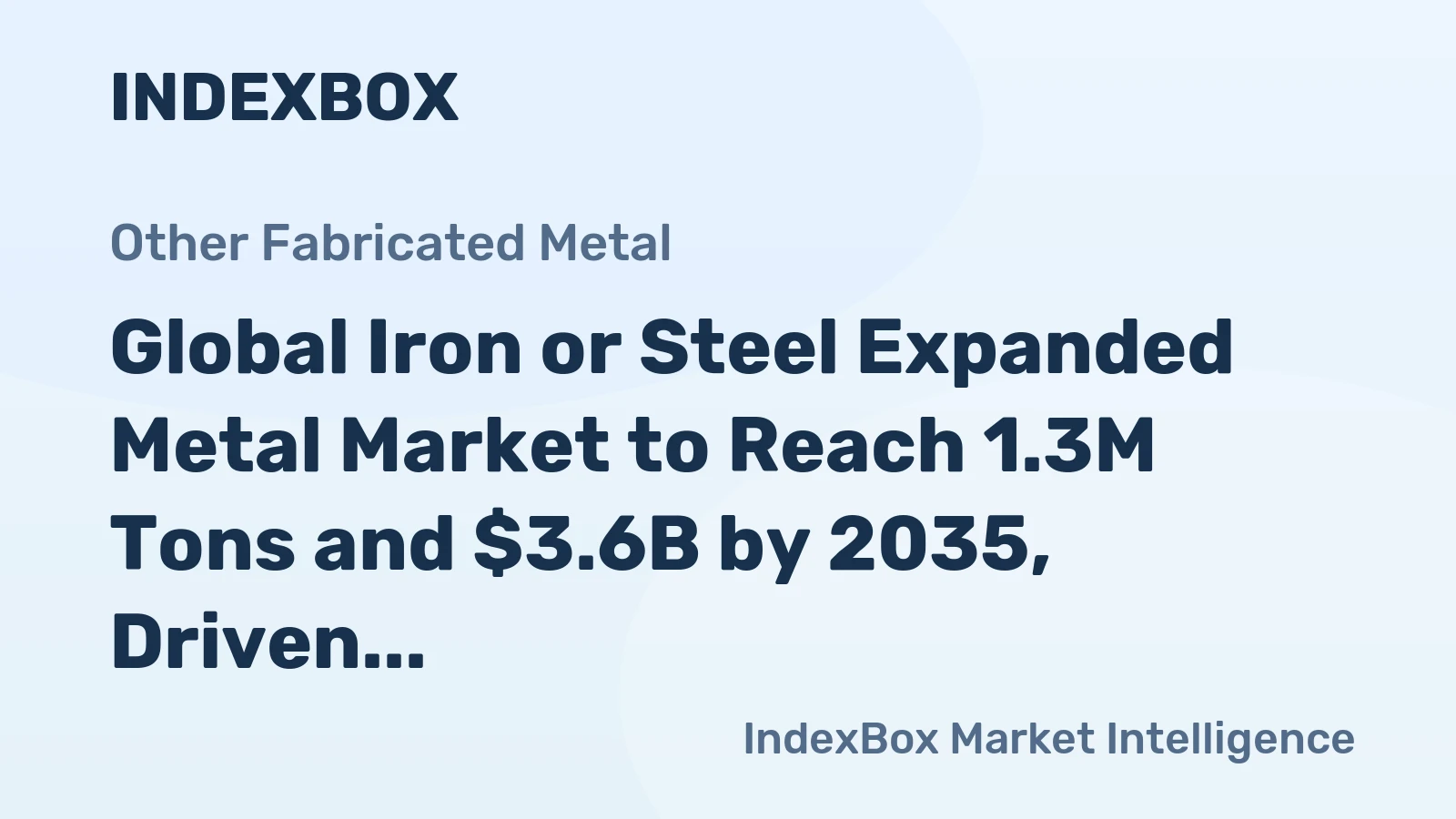 Global Iron or Steel Expanded Metal Market to Reach 1.3M Tons and $3.6B by 2035, Driven by Increasing Demand Worldwide