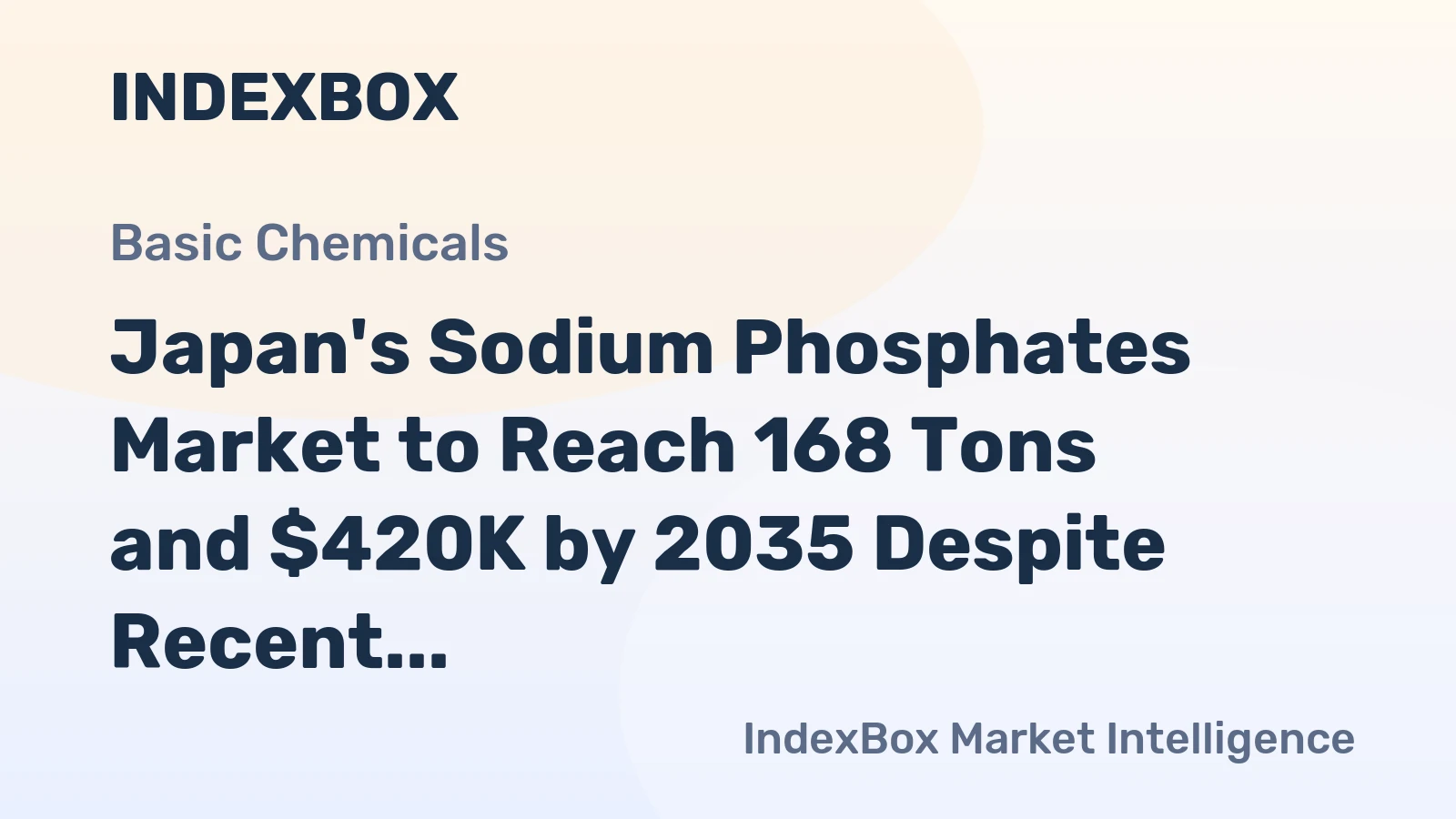 Japan's Sodium Phosphates Market to Reach 168 Tons and $420K by 2035 Despite Recent Contraction