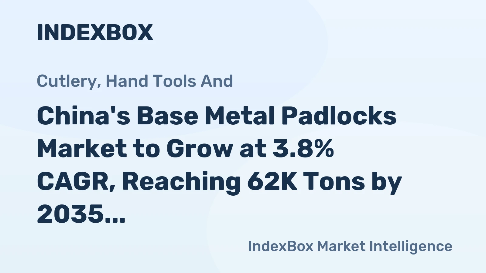 China's Base Metal Padlocks Market to Grow at 3.8% CAGR, Reaching 62K Tons by 2035