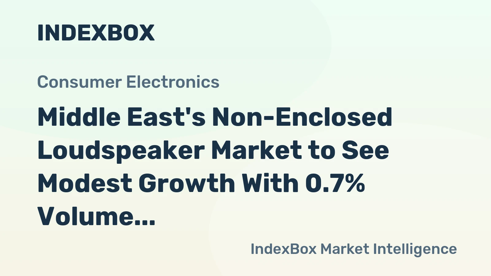 Middle East's Non-Enclosed Loudspeaker Market to See Modest Growth With 0.7% Volume CAGR Through 2035