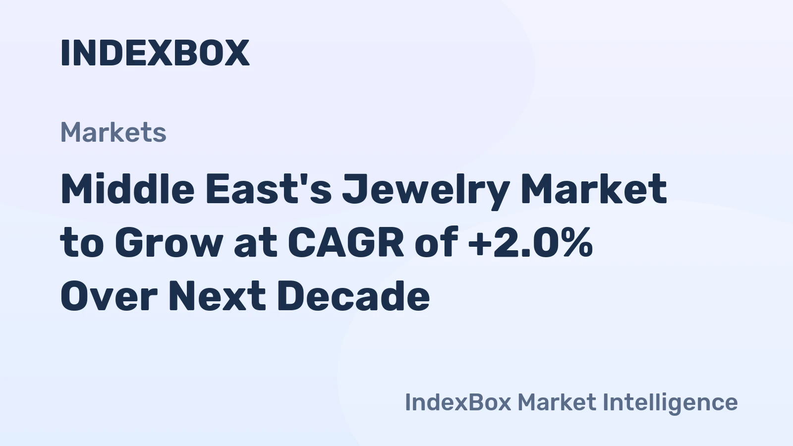 Middle East's Jewelry Market to Grow at CAGR of +2.0% Over Next Decade