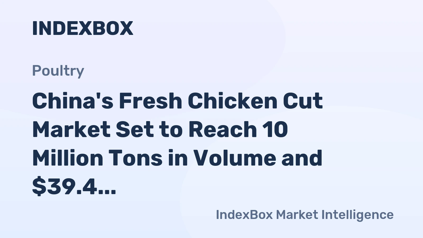 China's Fresh Chicken Cut Market Set to Reach 10 Million Tons in Volume and $39.4 Billion in Value by 2035