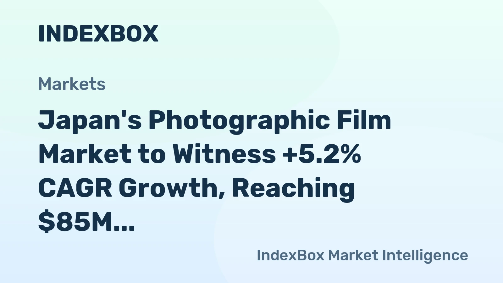 Japan's Photographic Film Market to Witness +5.2% CAGR Growth, Reaching $85M by 2035