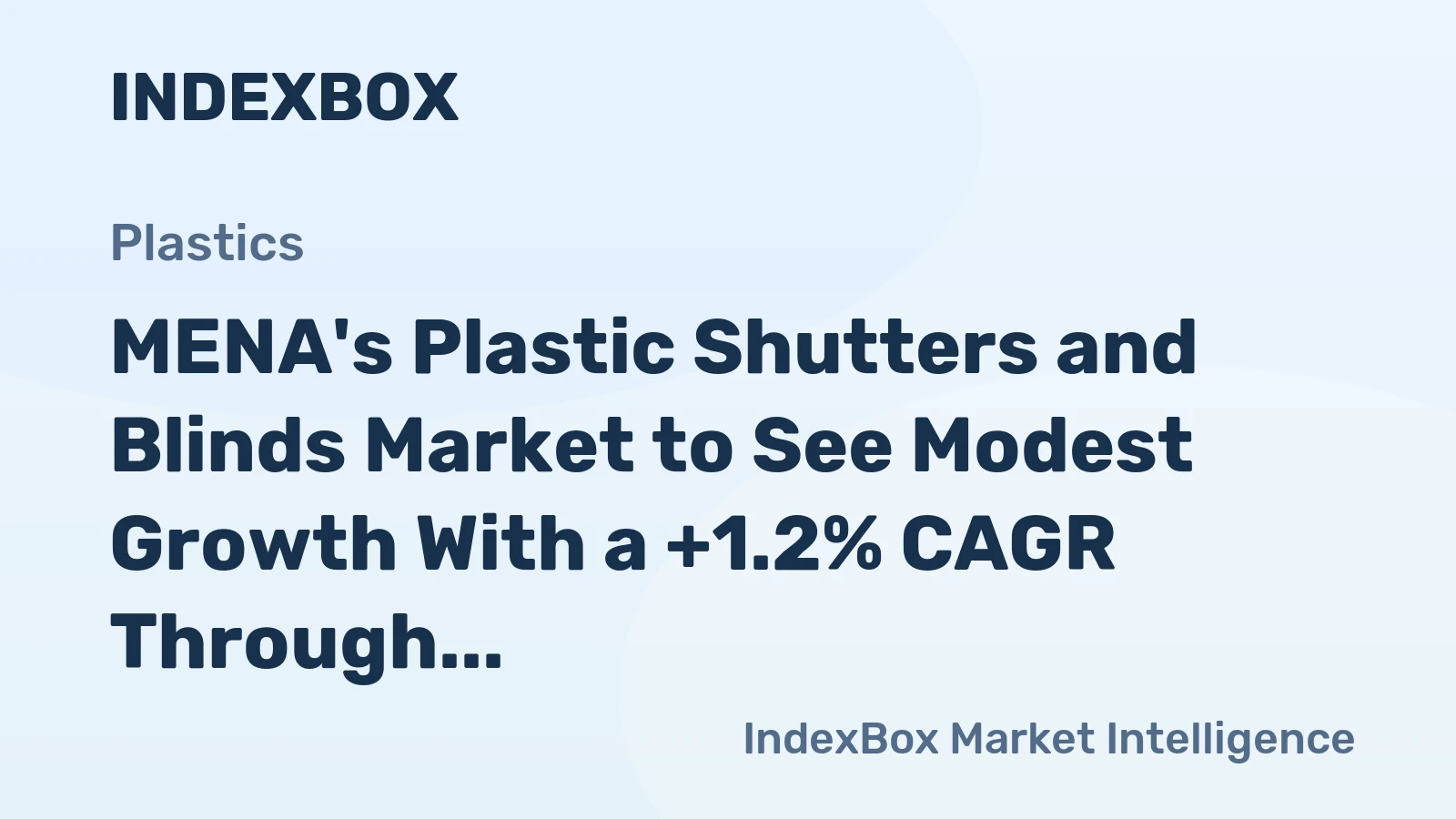 MENA's Plastic Shutters and Blinds Market to See Modest Growth With a +1.2% CAGR Through 2035