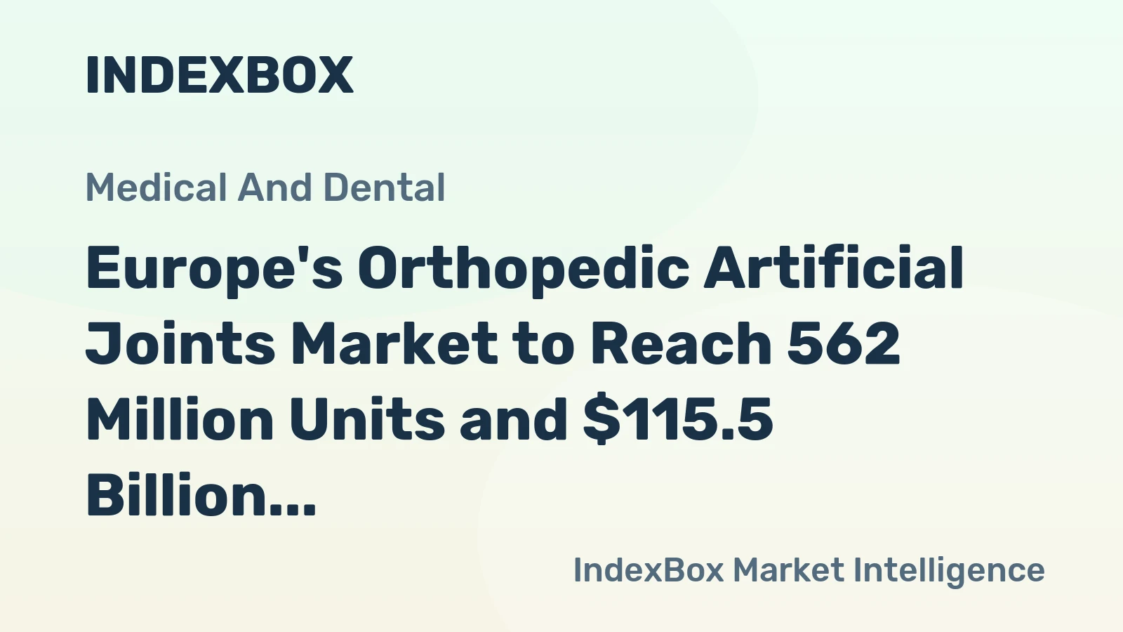 Europe's Orthopedic Artificial Joints Market to Reach 562 Million Units and $115.5 Billion by 2035