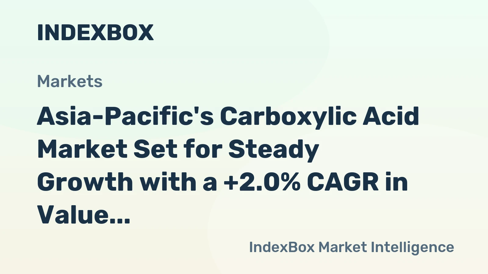 Asia-Pacific's Carboxylic Acid Market Set for Steady Growth with a +2.0% CAGR in Value Through 2035