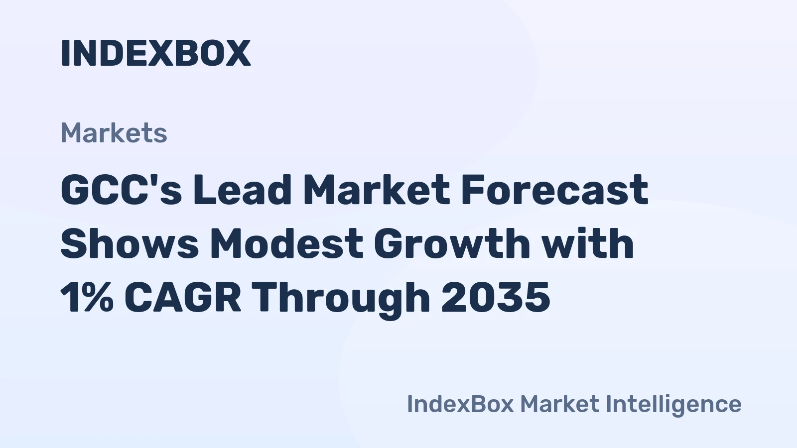 GCC's Lead Market Forecast Shows Modest Growth with 1% CAGR Through 2035