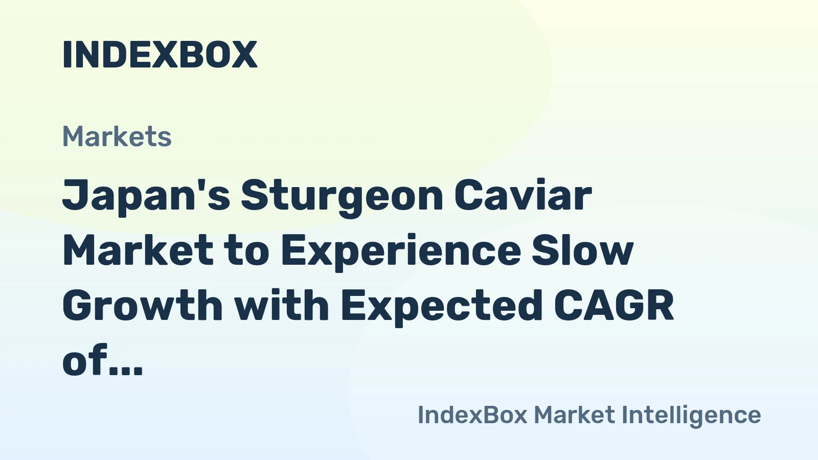 Japan's Sturgeon Caviar Market to Experience Slow Growth with Expected CAGR of +0.4% from 2024 to 2035