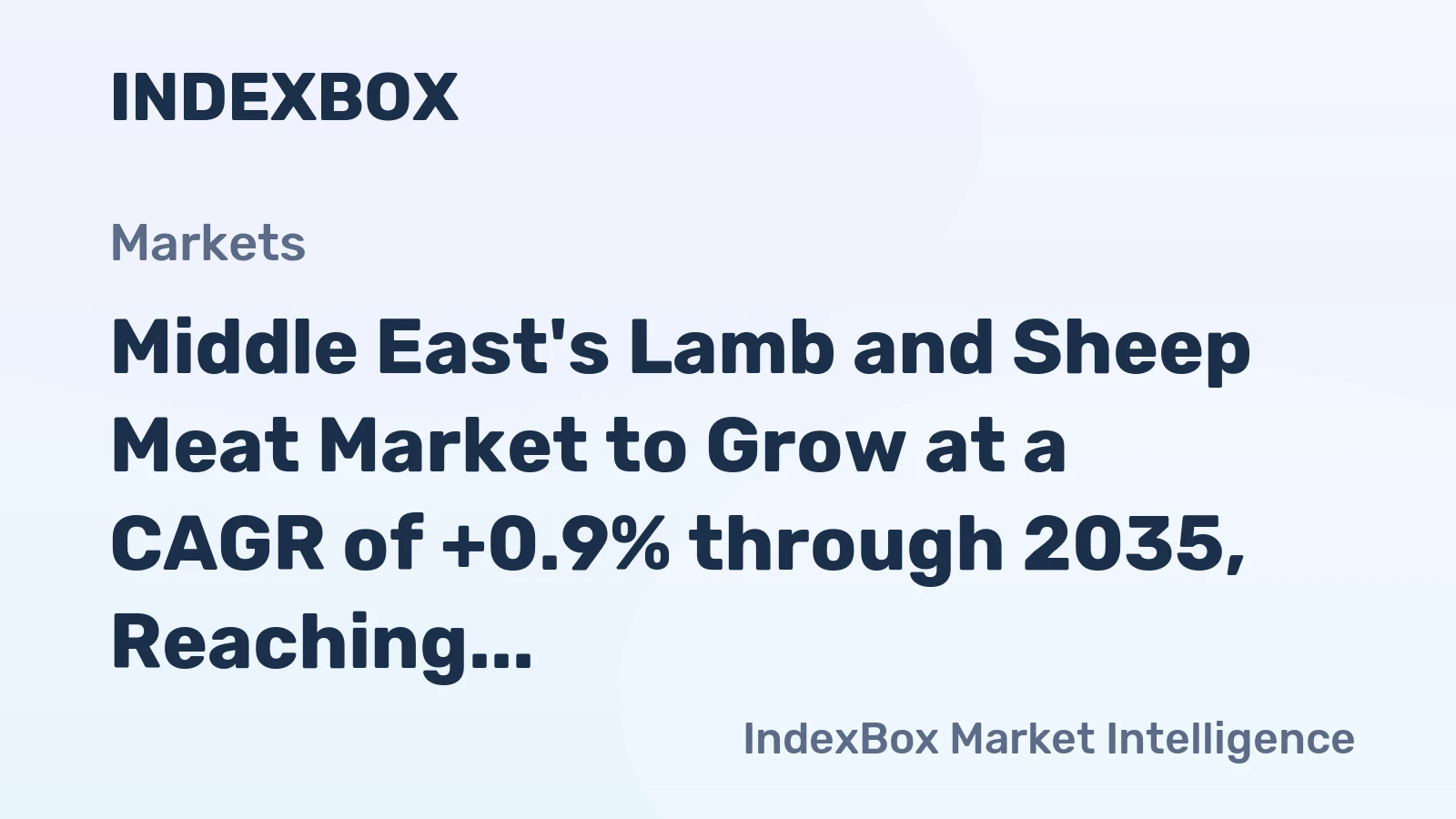 Middle East's Lamb and Sheep Meat Market to Grow at a CAGR of +0.9% through 2035, Reaching 1.7M tons