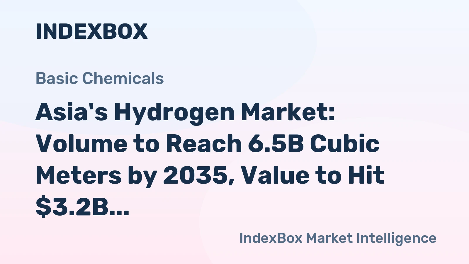 Asia's Hydrogen Market: Volume to Reach 6.5B Cubic Meters by 2035, Value to Hit $3.2B