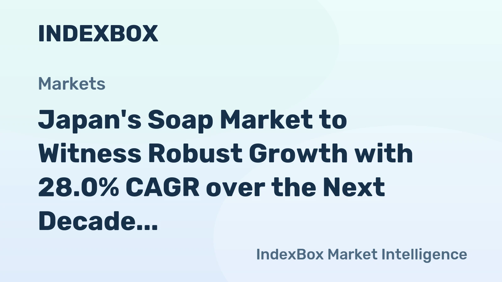 Japan's Soap Market to Witness Robust Growth with 28.0% CAGR over the Next Decade