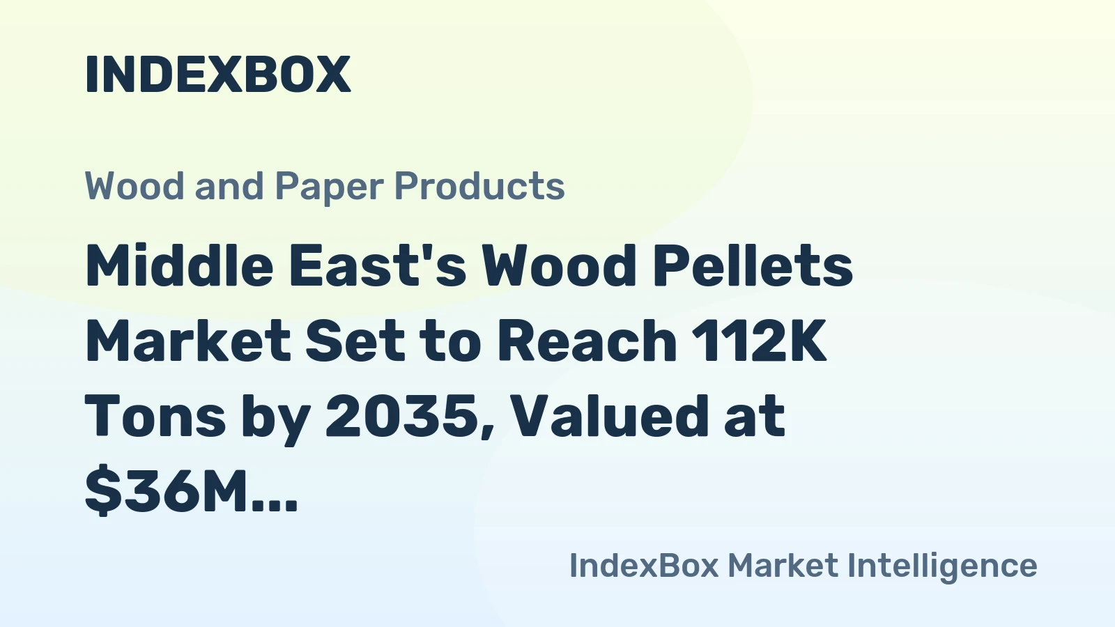 Middle East's Wood Pellets Market Set to Reach 112K Tons by 2035, Valued at $36M