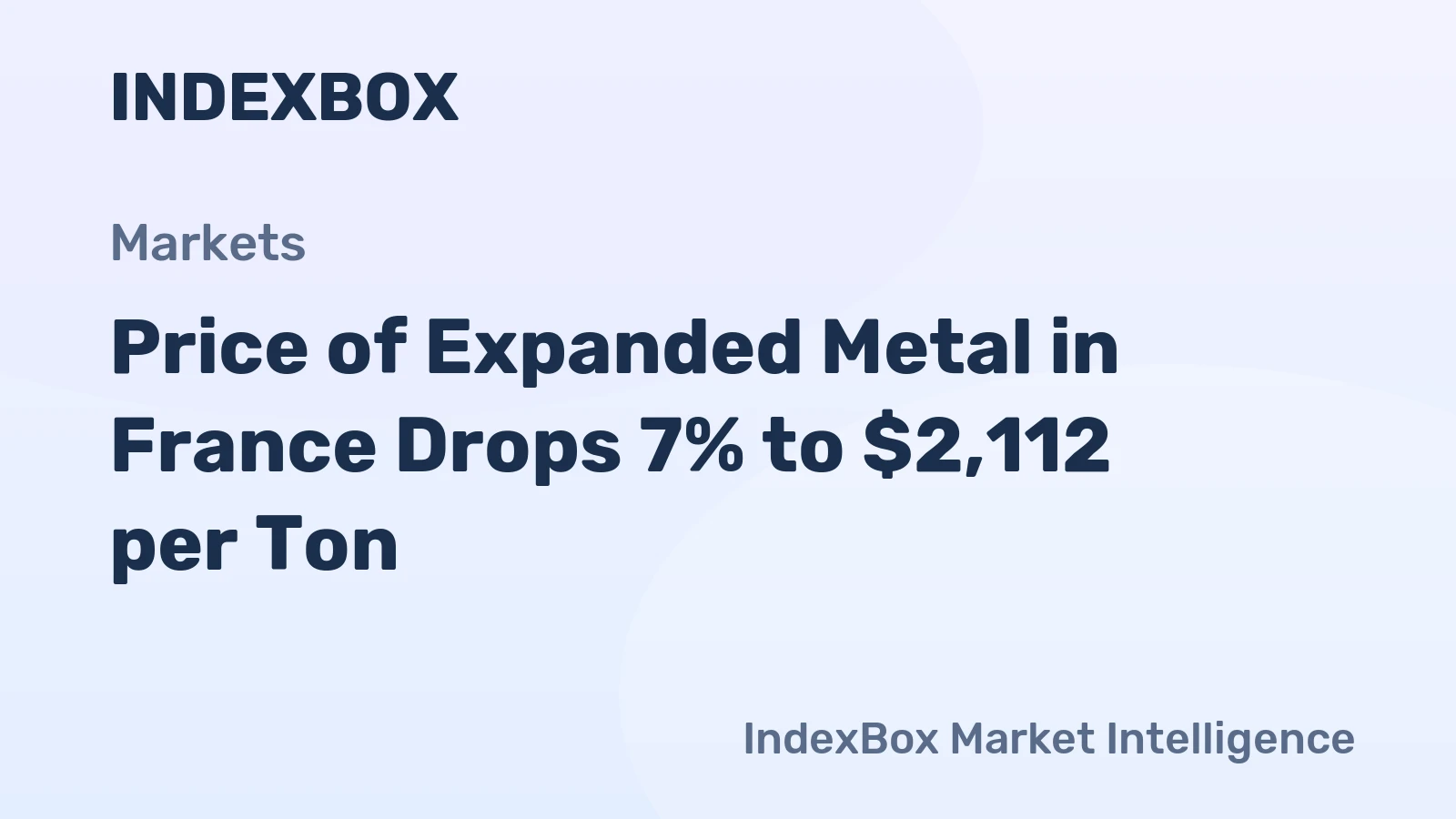 Price of Expanded Metal in France Drops 7% to $2,112 per Ton