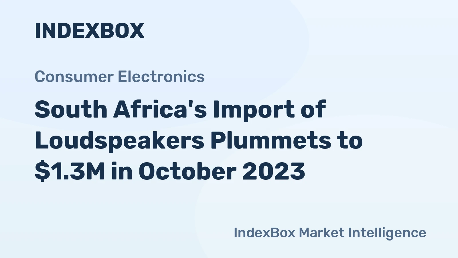 South Africa's Import of Loudspeakers Plummets to $1.3M in October 2023