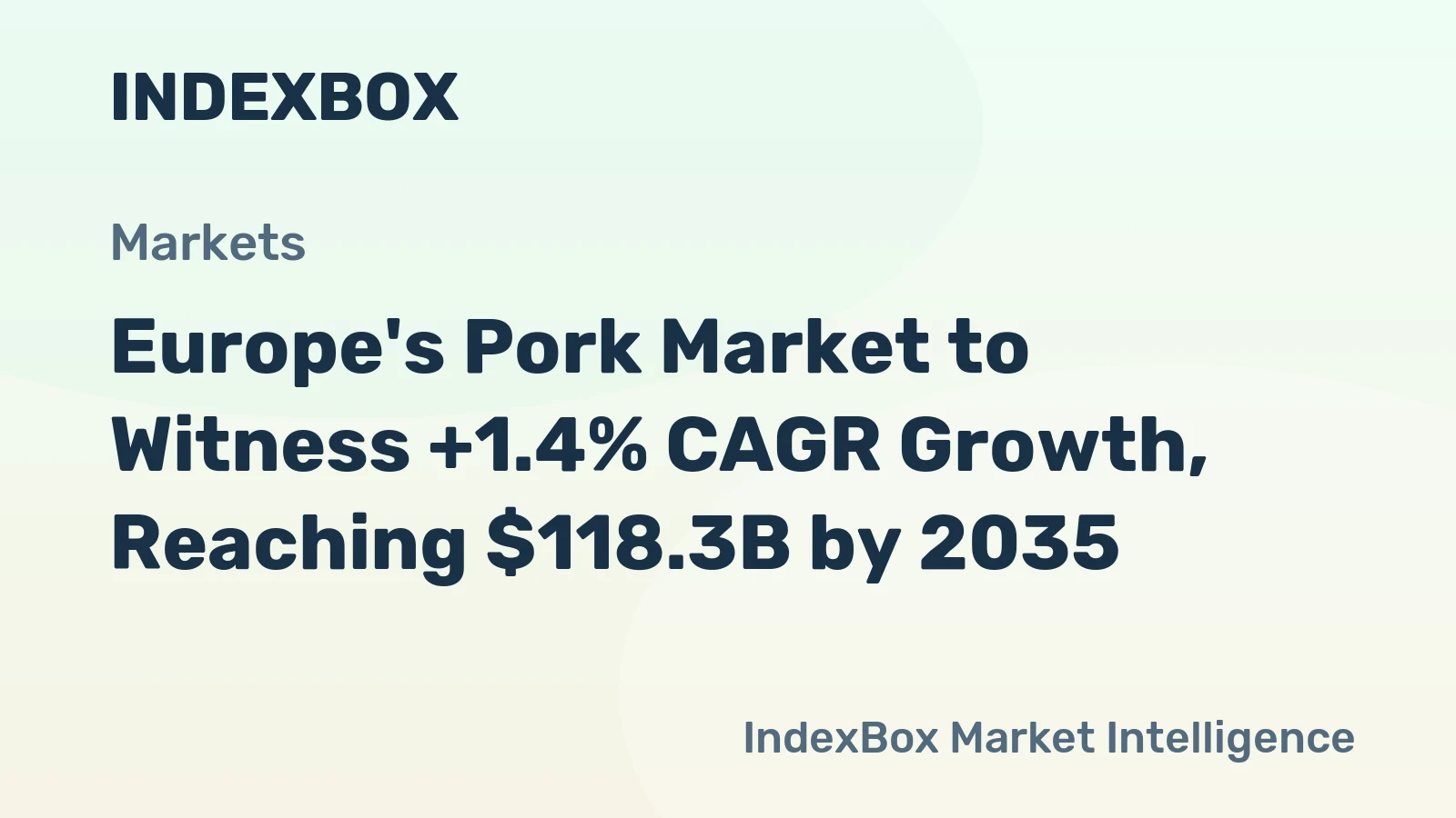 Europe's Pork Market to Witness +1.4% CAGR Growth, Reaching $118.3B by 2035