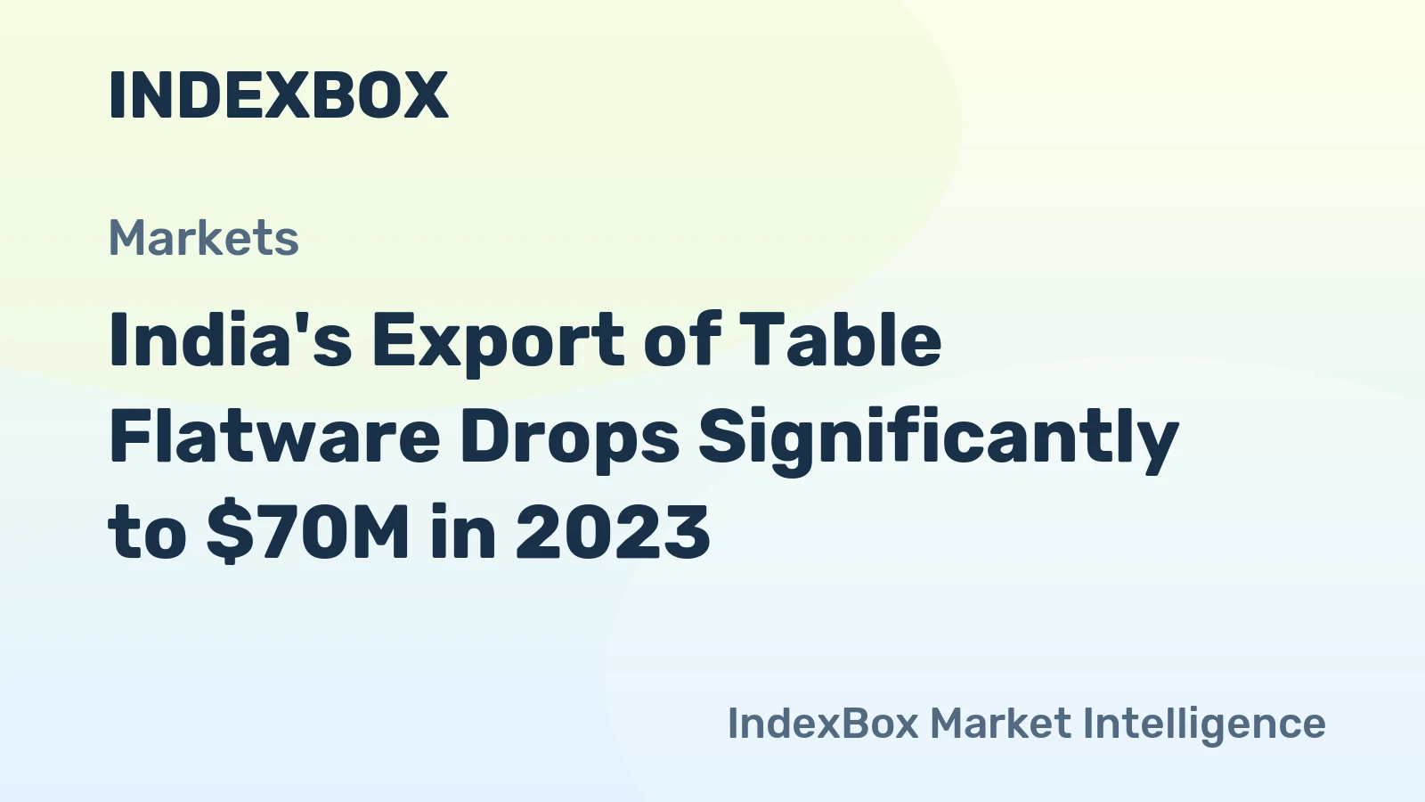 India's Export of Table Flatware Drops Significantly to $70M in 2023