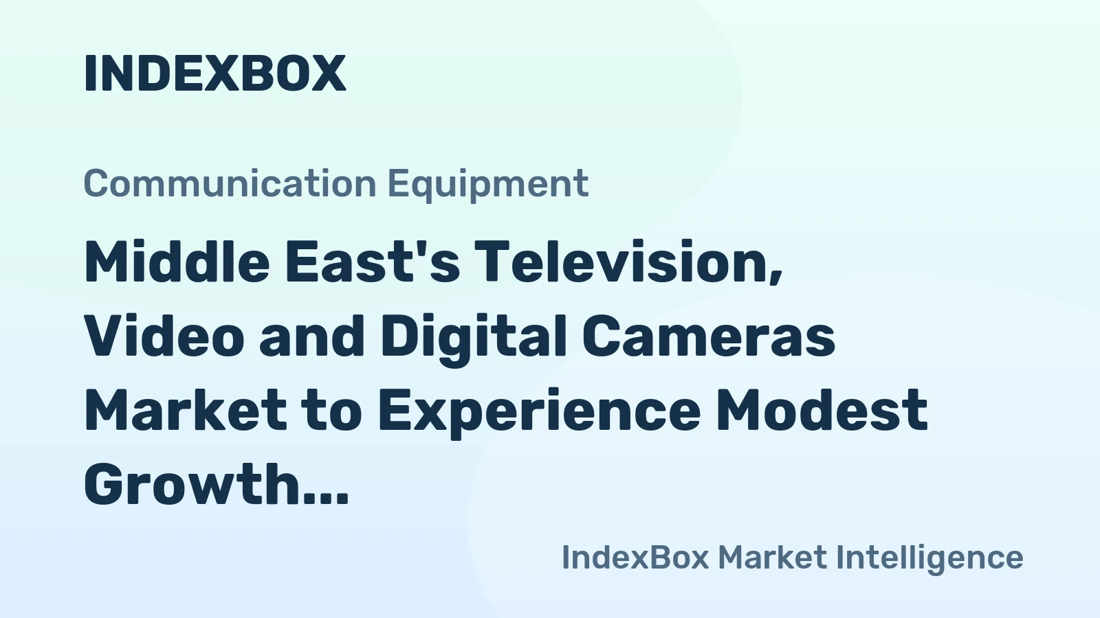 Middle East's Television, Video and Digital Cameras Market to Experience Modest Growth with +1.2% CAGR by 2035