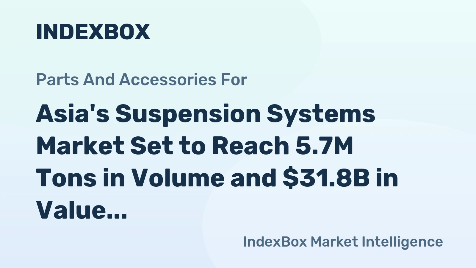 Asia's Suspension Systems Market Set to Reach 5.7M Tons in Volume and $31.8B in Value by 2035