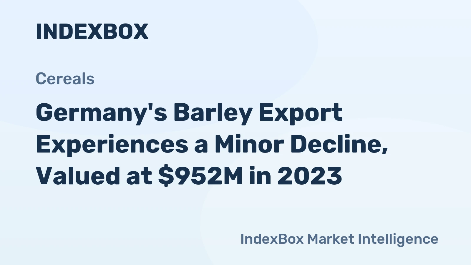 Germany's Barley Export Experiences a Minor Decline, Valued at $952M in 2023