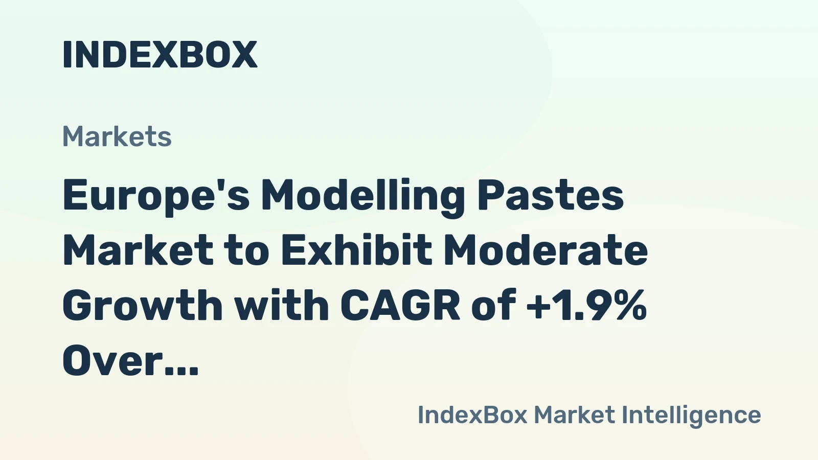 Europe's Modelling Pastes Market to Exhibit Moderate Growth with CAGR of +1.9% Over Next Decade