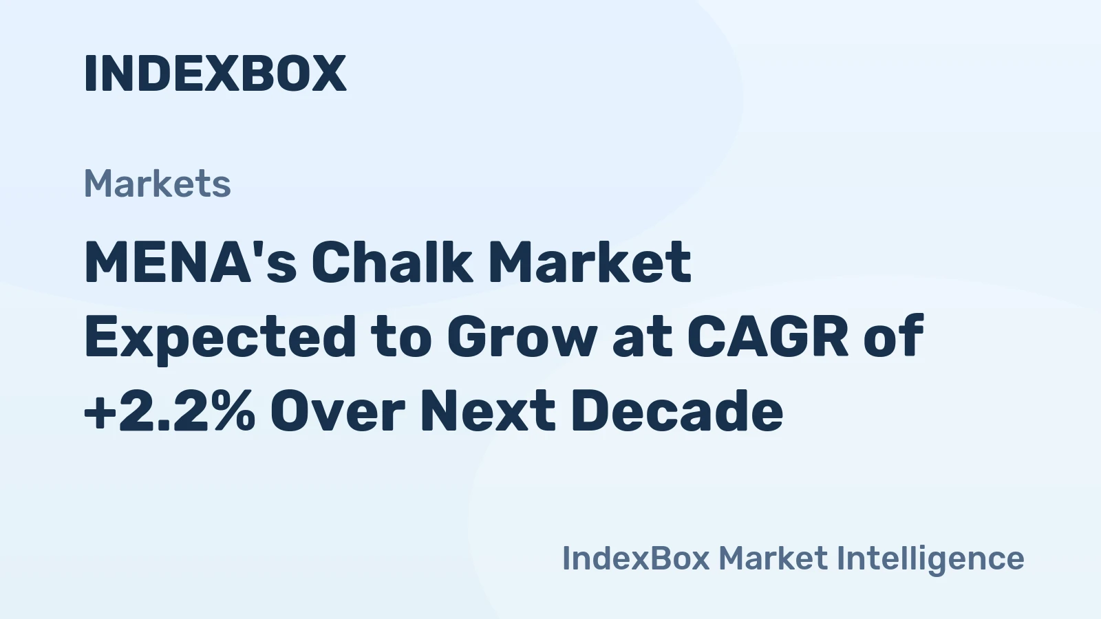 MENA's Chalk Market Expected to Grow at CAGR of +2.2% Over Next Decade