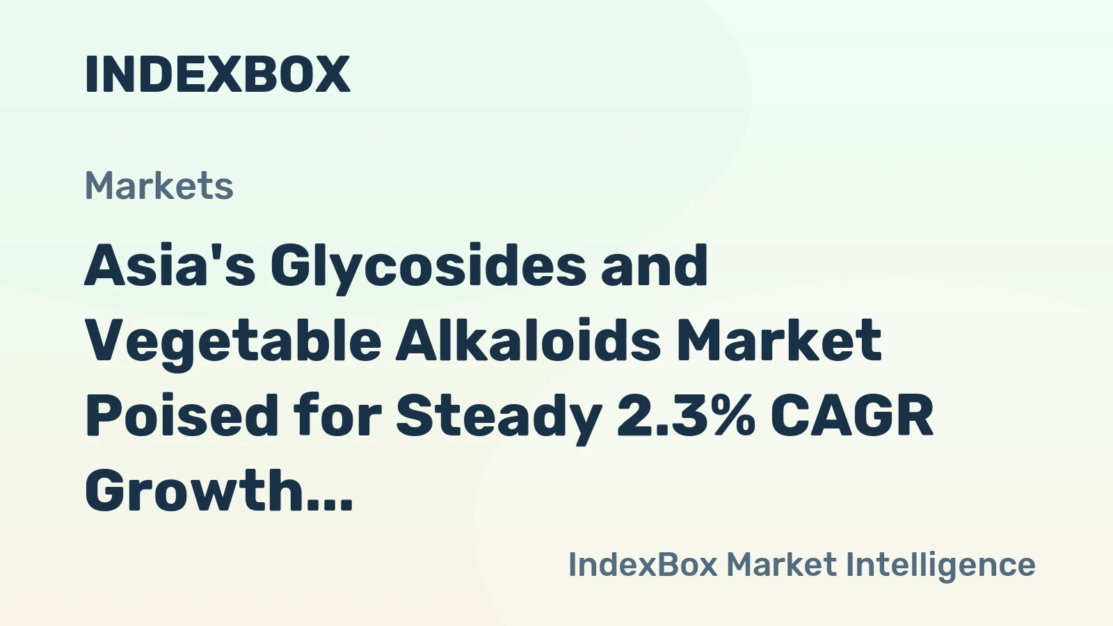 Asia's Glycosides and Vegetable Alkaloids Market Poised for Steady 2.3% CAGR Growth Through 2035