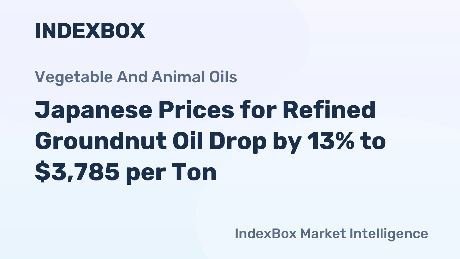 Japanese Prices for Refined Groundnut Oil Drop by 13% to $3,785 per Ton