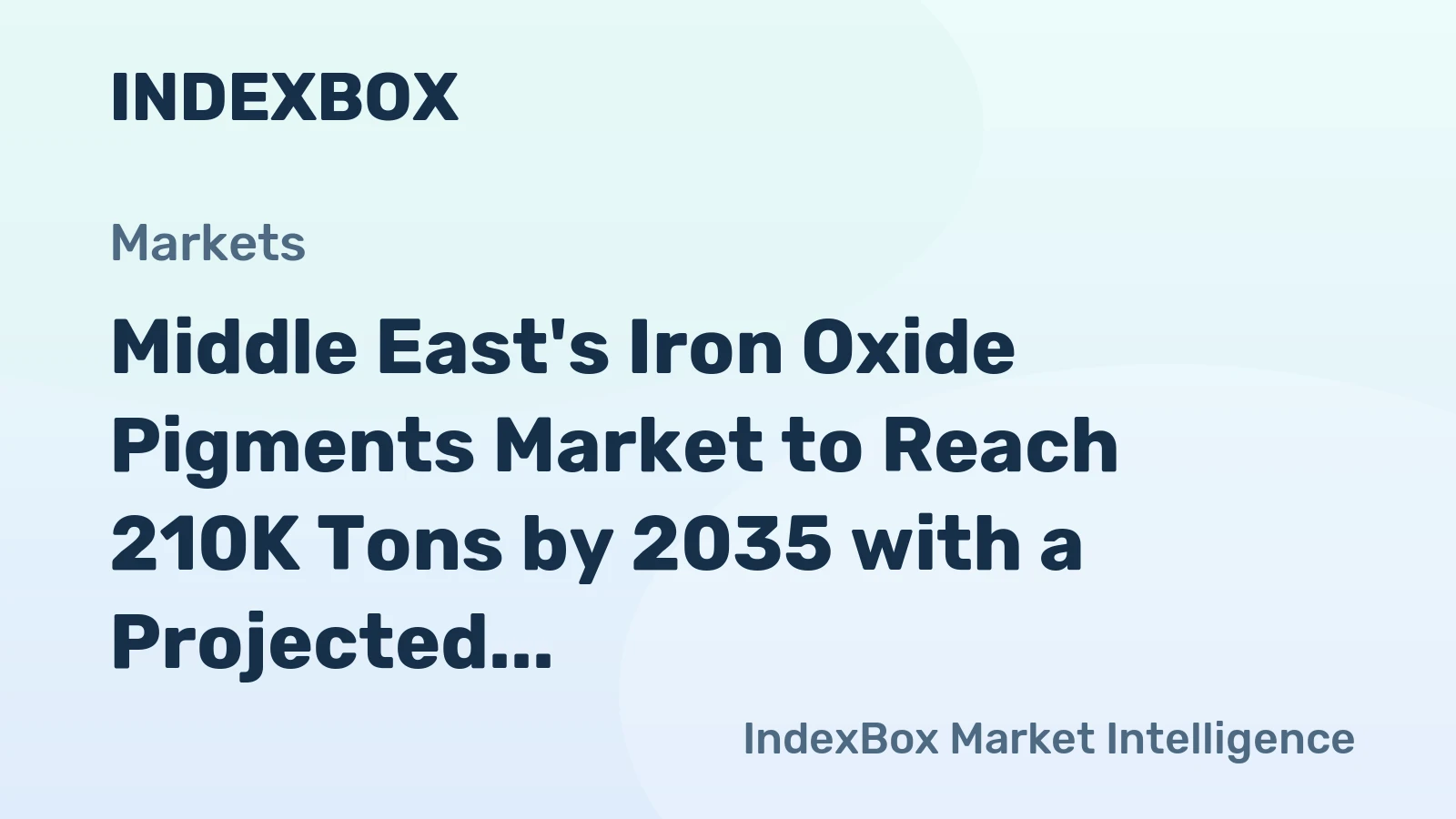 Middle East's Iron Oxide Pigments Market to Reach 210K Tons by 2035 with a Projected Value of $147M