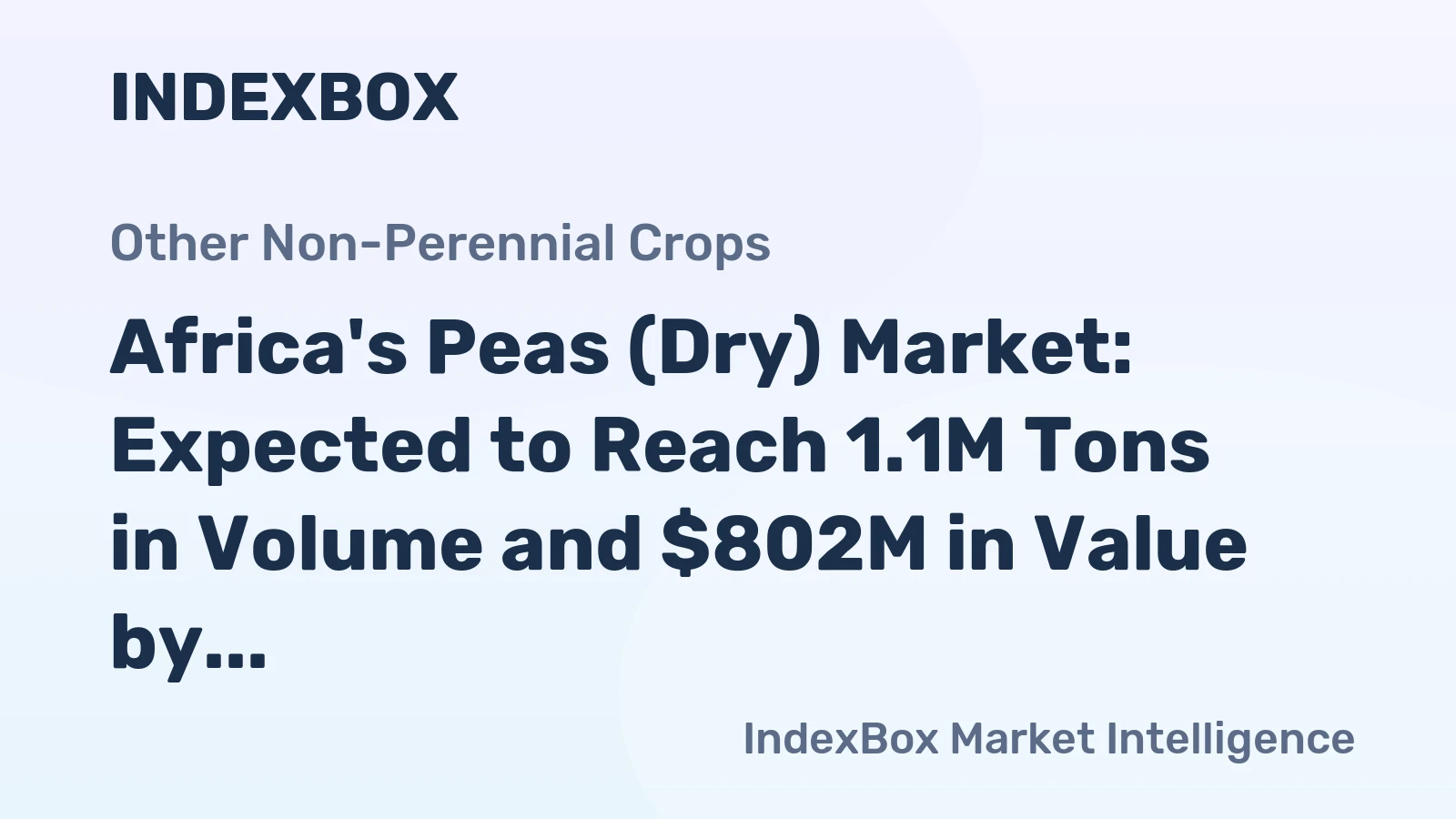 Africa's Peas (Dry) Market: Expected to Reach 1.1M Tons in Volume and $802M in Value by 2035