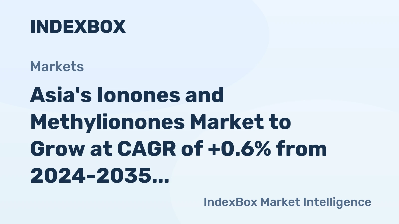 Asia's Ionones and Methylionones Market to Grow at CAGR of +0.6% from 2024-2035, Reaching 4.3K Tons