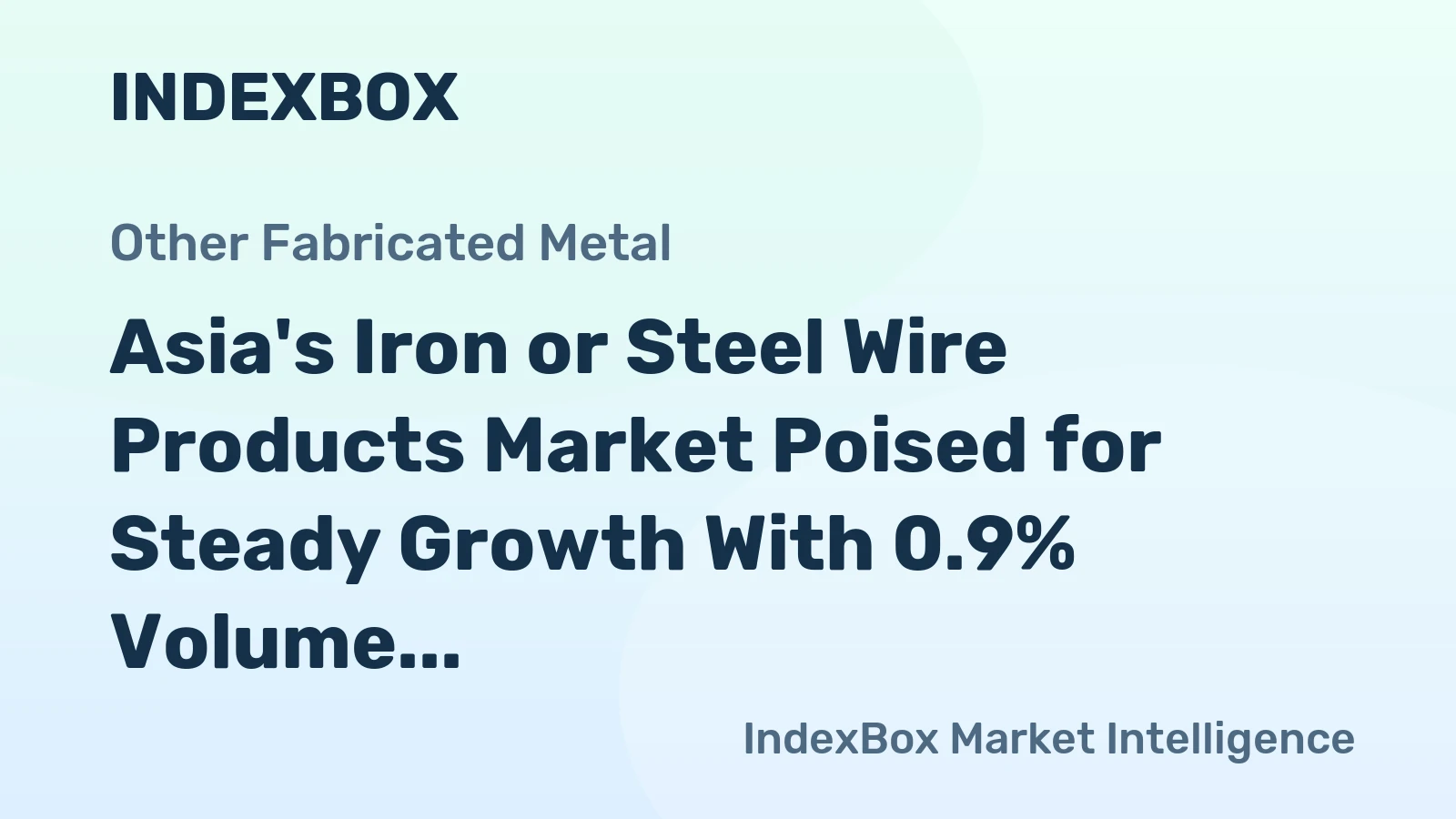 Asia's Iron or Steel Wire Products Market Poised for Steady Growth With 0.9% Volume CAGR Through 2035